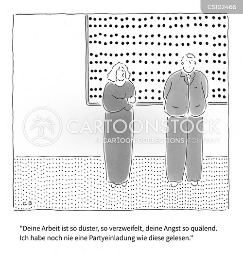 Cartoons und Karikaturen mit Einladung