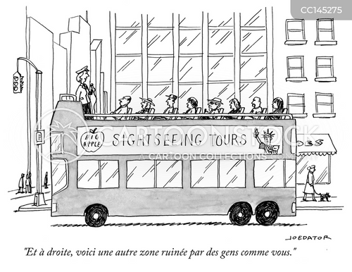 Dessins humoristique et caricaturés avec Bus Touristiques