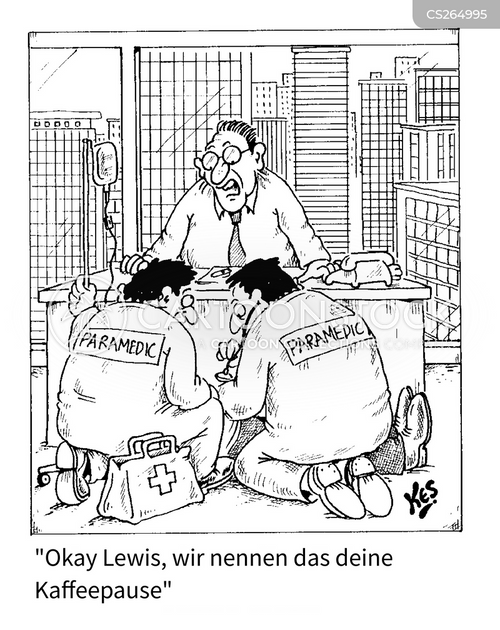 Cartoons und Karikaturen mit Kaffeepause