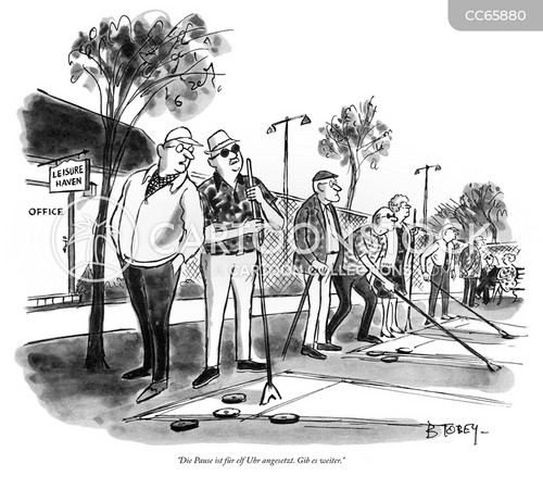 Cartoons und Karikaturen mit Ruhestand Lebensstil