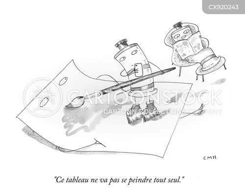 Dessins humoristique et caricaturés avec Peintures À L'huile Et Pinceaux