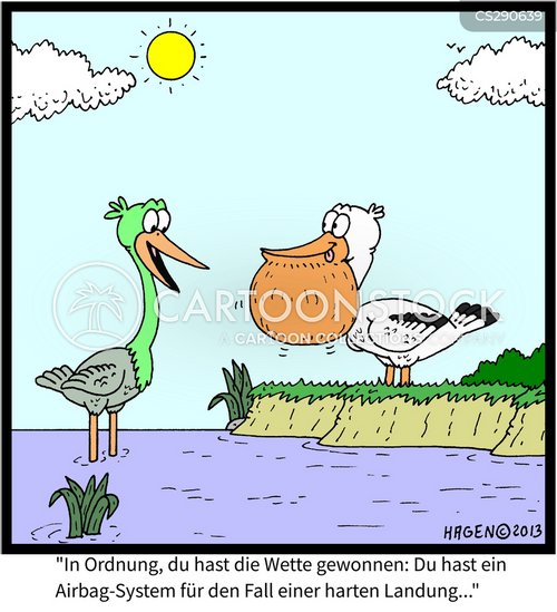 Cartoons und Karikaturen mit Aufblasbare Airbags