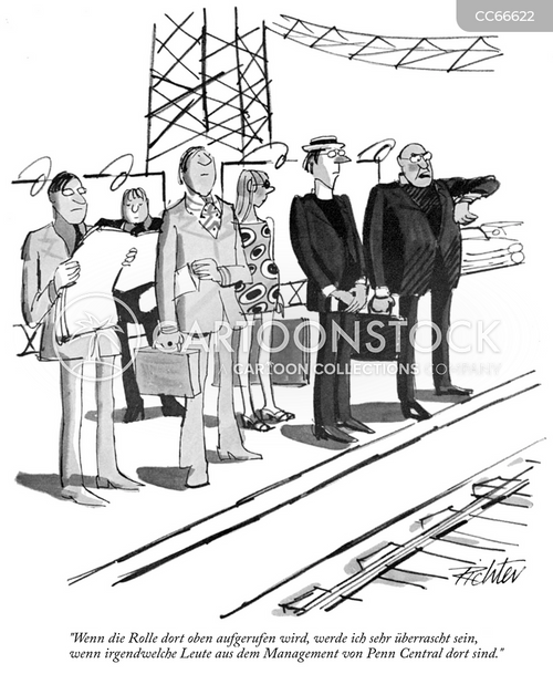 Cartoons und Karikaturen mit Bahn