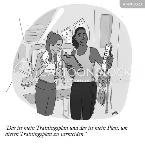 Cartoons und Karikaturen mit Personal Trainer