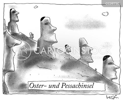 Cartoons und Karikaturen mit Osterinsel