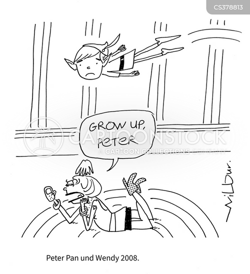 Cartoons und Karikaturen mit Peter Pan Und Wendy