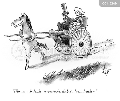 Cartoons und Karikaturen mit Pferd Und Kutschen