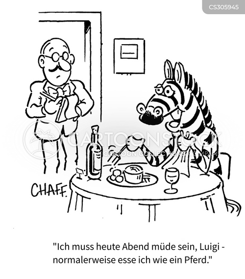 Cartoons und Karikaturen mit Ein Pferd Essen