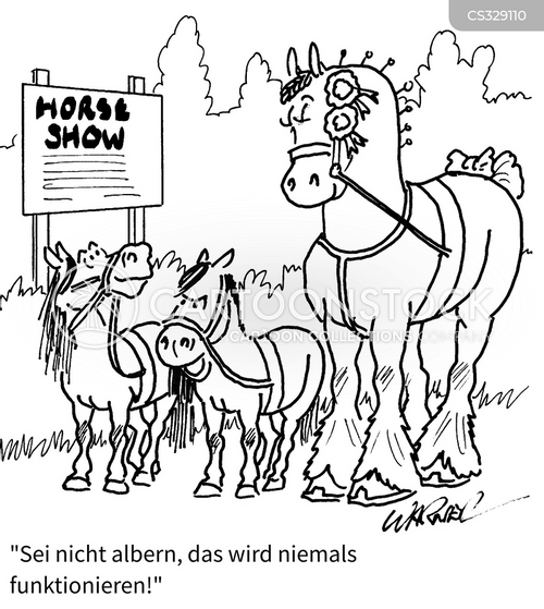 Cartoons und Karikaturen mit Pferdeshow