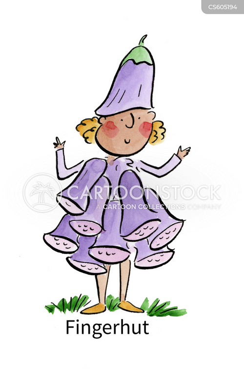 Cartoons und Karikaturen mit Blumenkleid