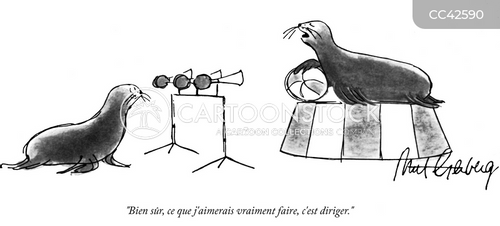 Dessins humoristique et caricaturés avec Phoques Artistes