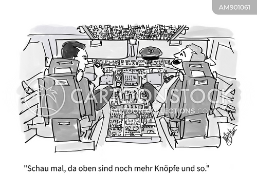 Cartoons und Karikaturen mit Cockpit-instrumente