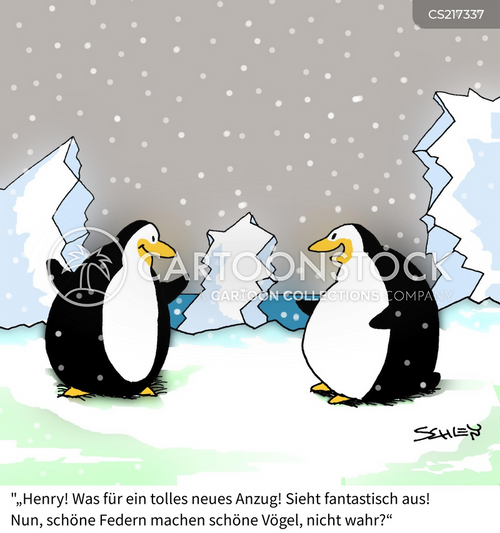 Cartoons und Karikaturen mit Federn