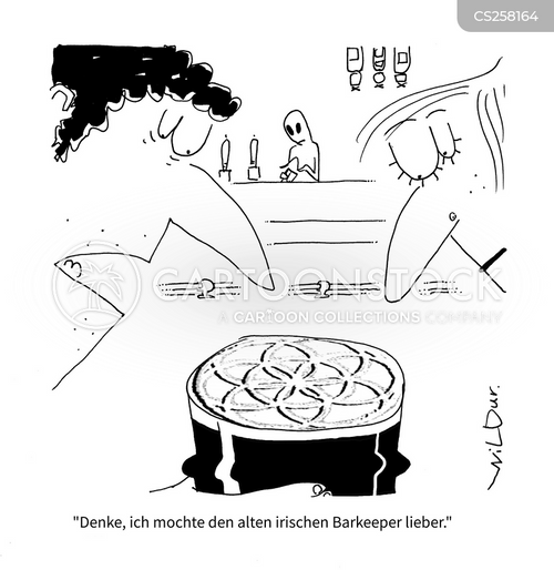 Cartoons und Karikaturen mit Barkeeper