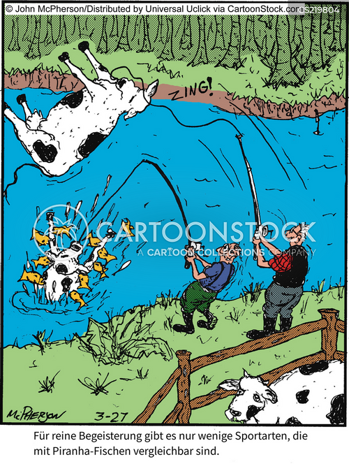 Cartoons und Karikaturen mit Piranha-fische