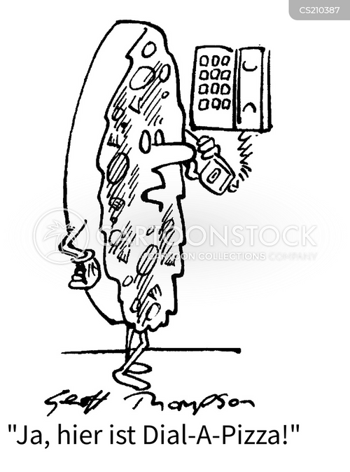 Cartoons und Karikaturen mit Dial-a-pizza