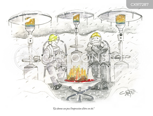 Dessins humoristique et caricaturés avec Chauffage En Plein Air