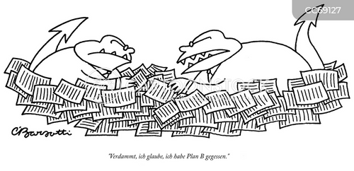 Cartoons und Karikaturen mit Backup-plan