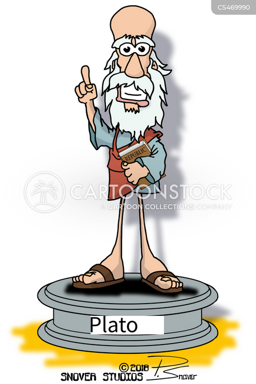 Cartoons und Karikaturen mit Platon