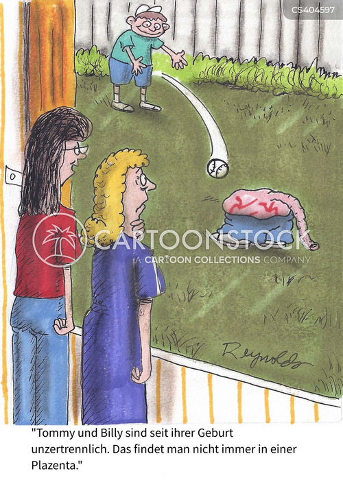 Cartoons und Karikaturen mit Plazenta