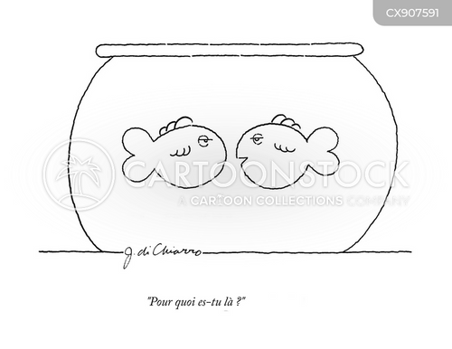 Dessins humoristique et caricaturés avec Aquarium À Poissons