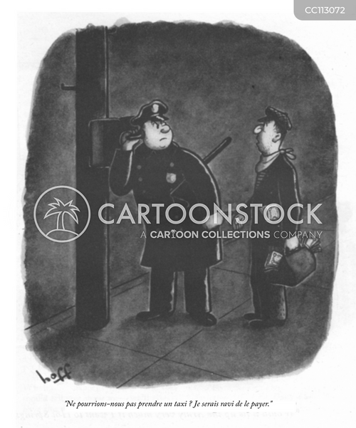 Dessins humoristique et caricaturés avec Fourgon De Police