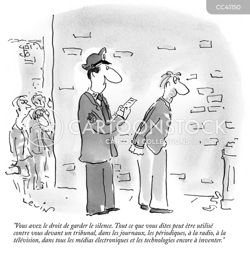 Dessins humoristique et caricaturés avec Police Interrogation