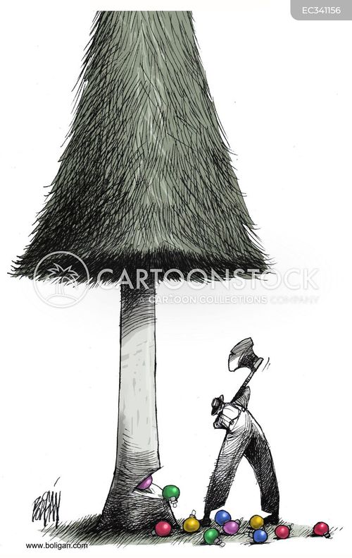 Tree Trimming Cartoons and Comics - funny pictures from CartoonStock