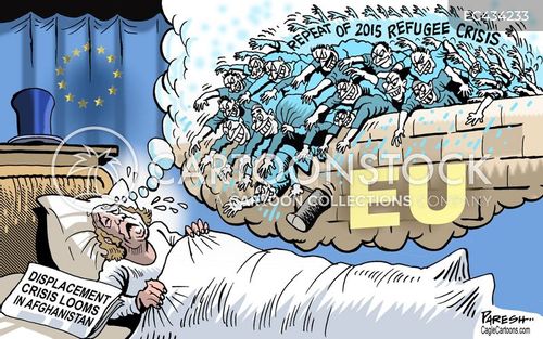 Refugees Wave Cartoons and Comics - funny pictures from CartoonStock