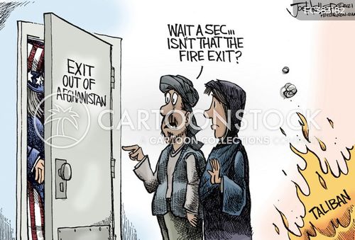 Exit Afghanistan Cartoons and Comics - funny pictures from CartoonStock