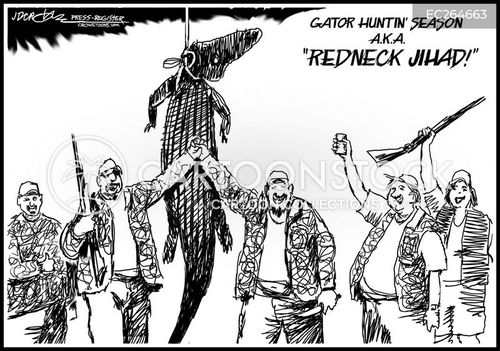 Alligator Hunting Cartoons and Comics - funny pictures from CartoonStock