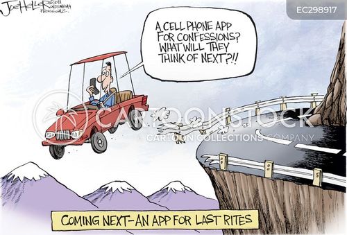 Confession App Cartoons and Comics - funny pictures from CartoonStock