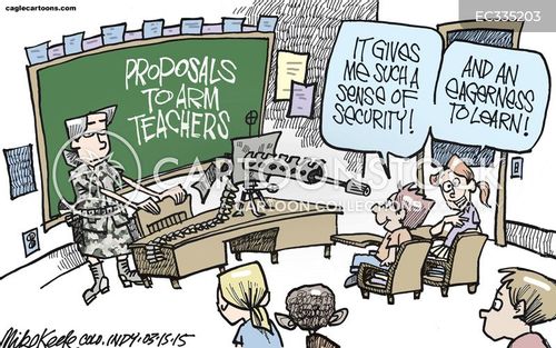 Guns In Classroom Cartoons and Comics - funny pictures from CartoonStock