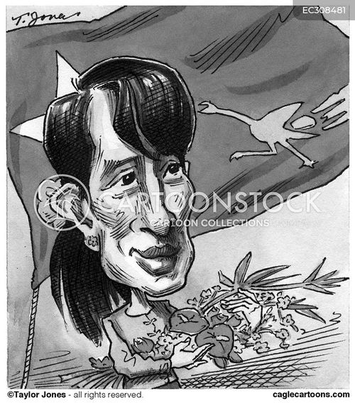 Aung San Suu Kyi Cartoons and Comics - funny pictures from CartoonStock