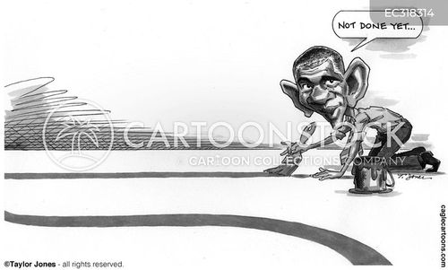 Obama Red Lines Cartoons and Comics - funny pictures from CartoonStock