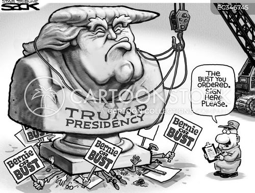 Bernie Or Trump Bust Cartoons and Comics - funny pictures from CartoonStock