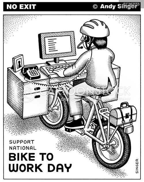 Bike To Work Cartoons and Comics - funny pictures from CartoonStock