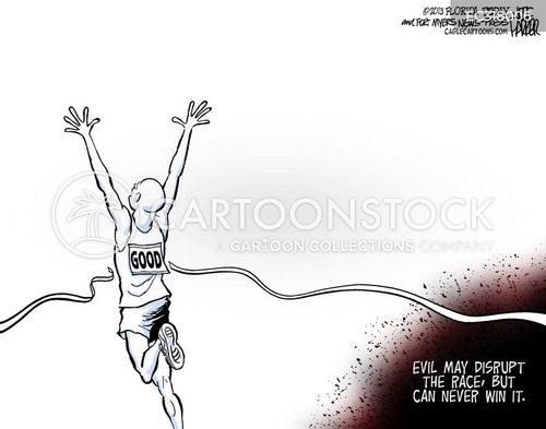 Marathon Win Cartoons and Comics - funny pictures from CartoonStock