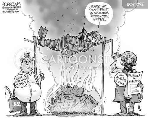 Burn Koran Day Cartoons and Comics - funny pictures from CartoonStock