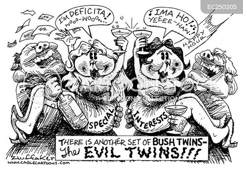 Bush Twins Cartoons and Comics - funny pictures from CartoonStock