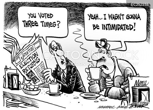 Voter Intimidation Cartoons and Comics - funny pictures from CartoonStock