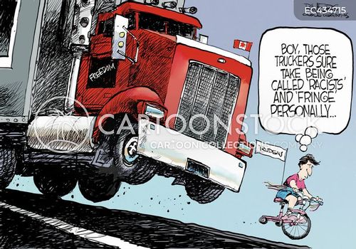 Trucker Convoys Cartoons and Comics - funny pictures from CartoonStock