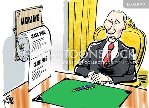 Cease Fire Ukraine Cartoons and Comics - funny pictures from CartoonStock