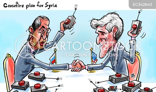 Ceasefire Cartoons and Comics - funny pictures from CartoonStock