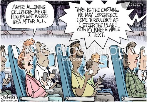 Cellphones On Planes Cartoons and Comics - funny pictures from CartoonStock