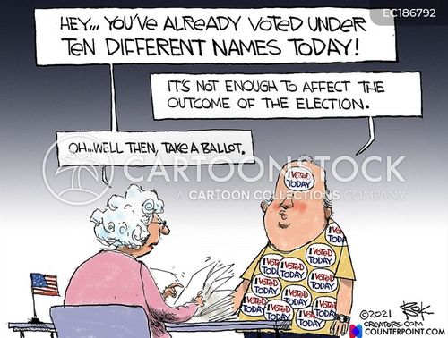 Voting Twice Cartoons and Comics - funny pictures from CartoonStock