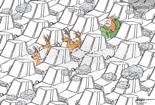 Christmas Traffic Cartoons and Comics - funny pictures from CartoonStock