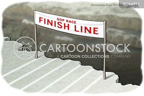 Risky Finish Line Cartoons and Comics - funny pictures from CartoonStock