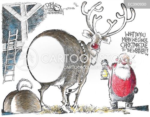 Santa And Rudolph Cartoons and Comics - funny pictures from CartoonStock