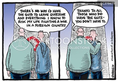 Military Courage Cartoons and Comics - funny pictures from CartoonStock